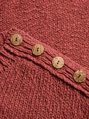 CELTIC & CO. Slub Knit Button Detail Sweater - Clay