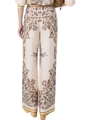 22535459 High-waist Wide-leg Trousers With Handkerchief Print