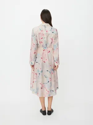 MASAI COPENHAGEN Manova Floral Print Midi Shirt Dress