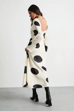 WAREHOUSE Polka Dot Maxi Dress