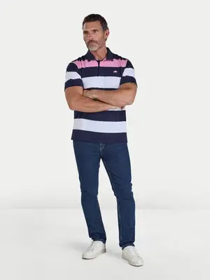 RAGING BULL Irregular Stripe Rugby T-shirt