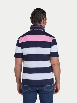 RAGING BULL Irregular Stripe Rugby T-shirt