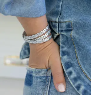 ERIN MCDERMOTT JEWELRY Braided Wrap Bracelet With Caps