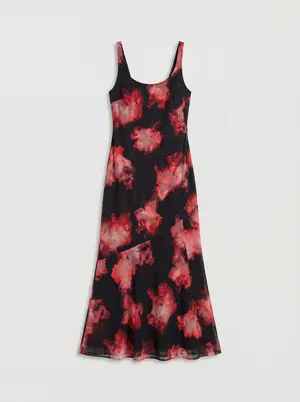 MISSPAP Burnout Scoop Neck Bias Maxi Dress