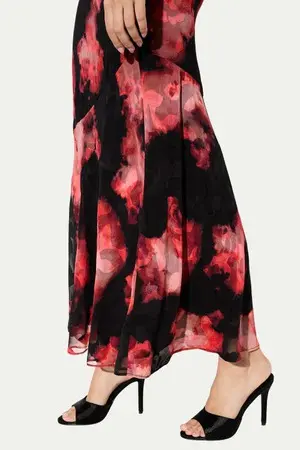 MISSPAP Burnout Scoop Neck Bias Maxi Dress