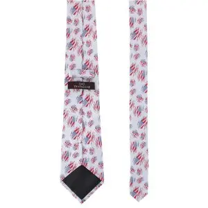 Trafalgar Stars & Stripes Secret Silk Novelty Necktie - Silver