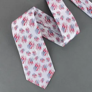 Trafalgar Stars & Stripes Secret Silk Novelty Necktie - Silver