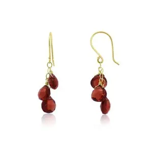 THE LOVERY FINE JEWELRY Bead Dangle Earrings In 14k Yellow Gold - Garnet