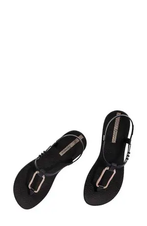 Ipanema Clas Modern Water-resistant Ankle Strap Sandal - Black/gold
