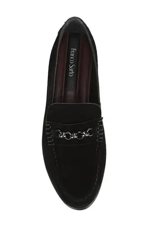 Franco Sarto Maris Suede Chain Loafer - Black