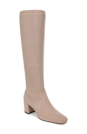 Franco Sarto Knee High Stretch Knit Boots - Beige
