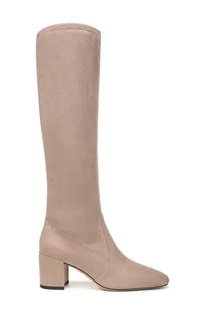 Franco Sarto Knee High Stretch Knit Boots - Beige