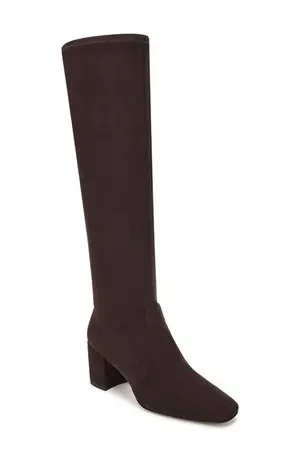 Franco Sarto Knee High Stretch Knit Boots - Dkbrown