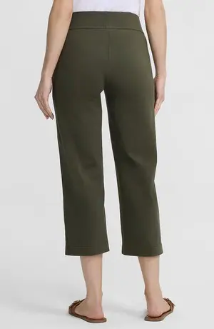 LANDS' END Starfish Mid Rise Pull-on Crop Pants - Forest Moss
