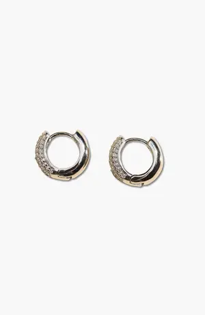 NICKEL & SUEDE Pavé Dome Huggies