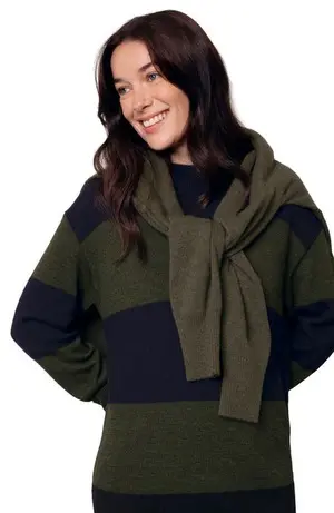 CELTIC & CO. Merino Wool Striped Sweater Dress