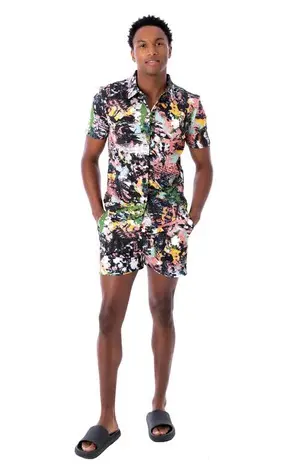 DAI MODA Frenzy Print Pull-on Shorts