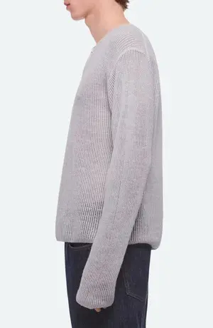 Helmut Lang Texture Henley Sweater - Cool Grey