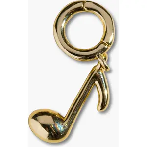 NICKEL & SUEDE Music Note Charm Polished Plated Brass - Gold