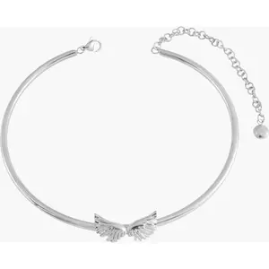 JOIANA JEWELRY Angel Wing Neck Cuff - White Silver