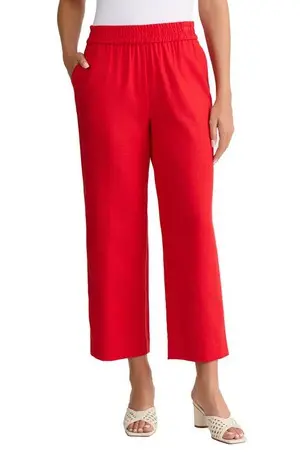 Jones New York Slash Pocket Crop Straight Leg Pants - Rouge