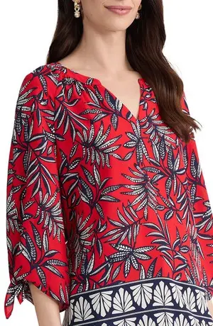 Jones New York Printed Raglan Sleeve Top