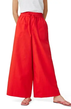 Splendid Mallory Wide Leg Poplin Pants - Firework Red