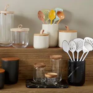 BE HOME Glass Container With Acacia Lid