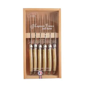BE HOME Laguiole 6 Piece Steak Knife Set - Beige
