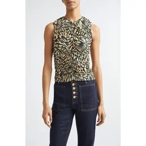 Ulla Johnson Annie Print Jersey Top - Celestite
