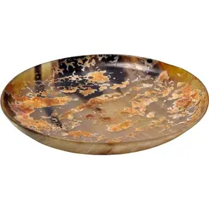 BE HOME Horn Side Speckled Plate - Brown