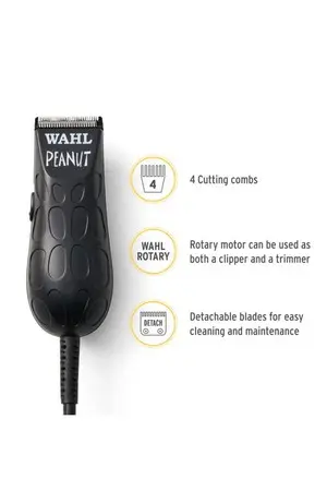 WAHL PROFESSIONAL Peanutprofessional Beard Trimmer And Hair Clipper Kitadjustable Hair Cutting Tool With 4 Guide Combs