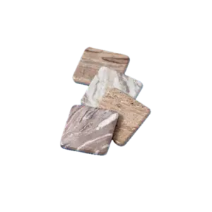 BE HOME Waterfall Square Coastersset Of 4 - Marble