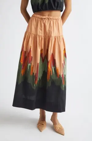 Ulla Johnson Theodora Tiered Cotton Maxi Skirt
