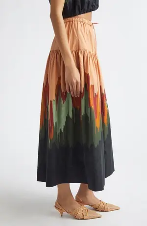 Ulla Johnson Theodora Tiered Cotton Maxi Skirt