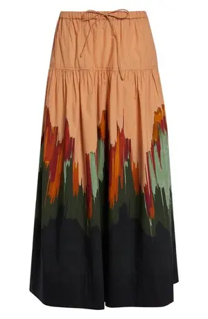 Ulla Johnson Theodora Tiered Cotton Maxi Skirt