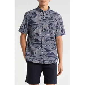 Tori Richard Sea Sketch Button-down Shirt - Navy