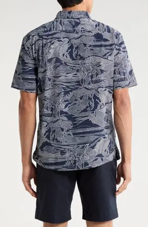 Tori Richard Sea Sketch Button-down Shirt - Navy