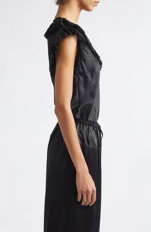 Ulla Johnson Ilyana Silk Sheer Ruffle Trim Top