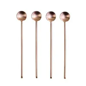 BE HOME Thin Rose Long Spoonset Of 4 - Gold