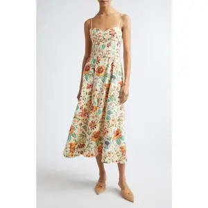 Ulla Johnson Fiora Floral Cotton Dress - Abalone