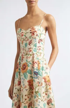 Ulla Johnson Fiora Floral Cotton Dress - Abalone