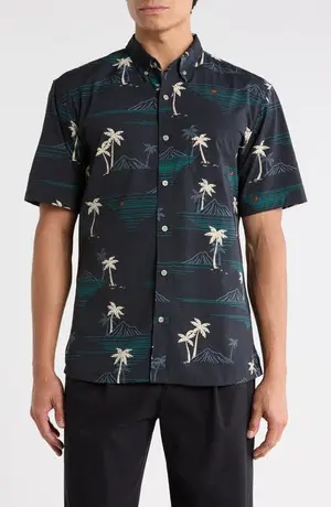Tori Richard Oasis Short Sleeve Button-down Shirt Black