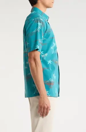 Tori Richard Oasis Short Sleeve Button-down Shirt - Peacock