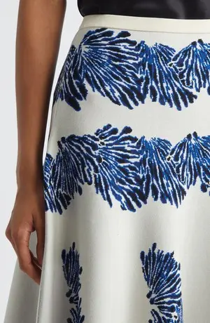 Ulla Johnson Alessia Jacquard Midi Skirt - Ocean