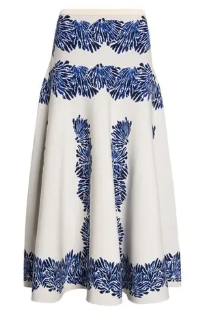 Ulla Johnson Alessia Jacquard Midi Skirt - Ocean