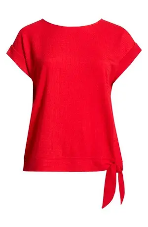 Jones New York Textured Dolman Top With Side Tie Detail