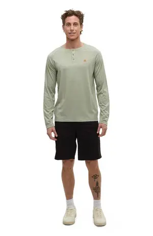 TENTREE Baker Henley Longsleeve - Light Moss Heather