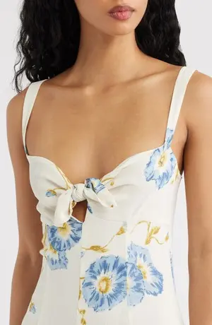 REFORMATION Aislinn Floral Tie Front Midi Dress