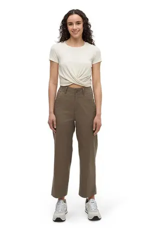 TENTREE Slocan Wide Leg Cropped Trousers - Timber